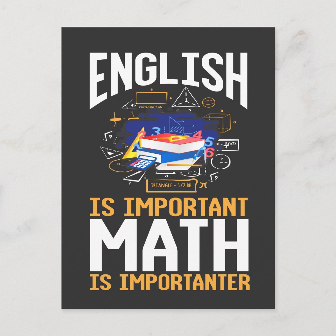 Funny Math Teacher Struggle English Problems Postcard | Zazzle