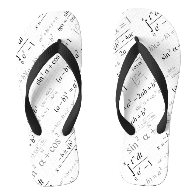 Funny Mathematics Formulas Math Geek Flip Flops | Zazzle