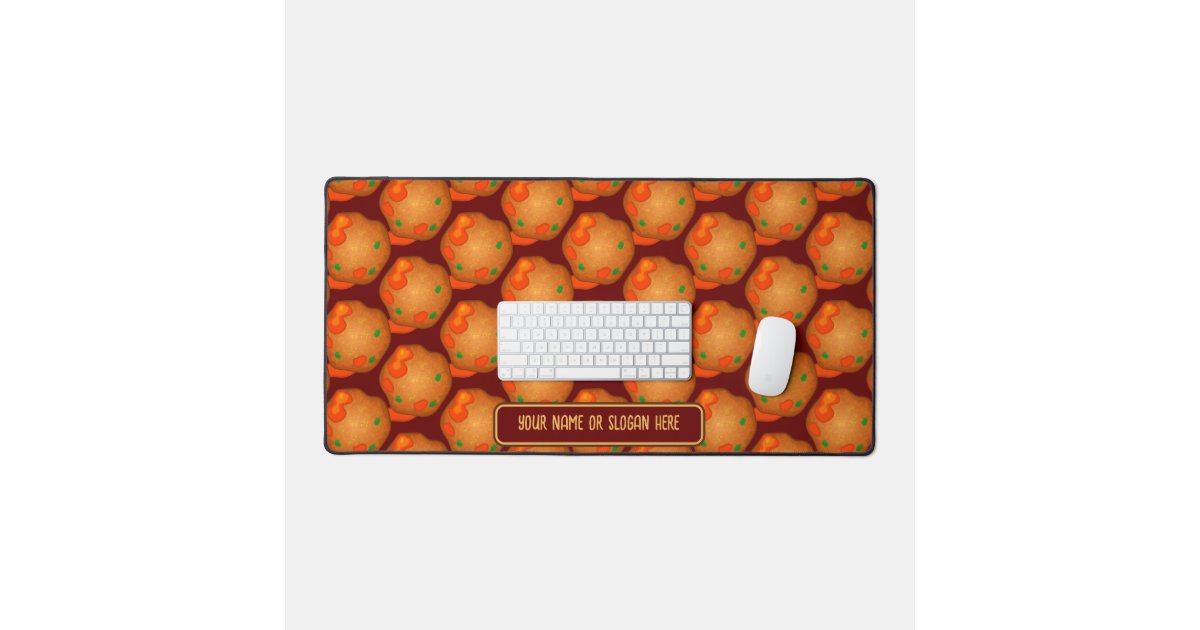 Funny Meatballs - Man Food with Own Slogan / Name Desk Mat | Zazzle