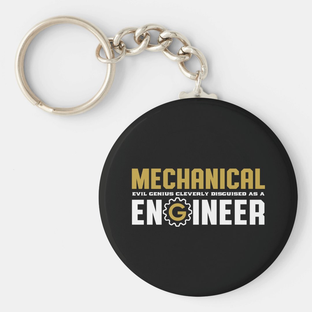 Funny Mechanical Engineering Geek Engineer Student Keychain | Zazzle