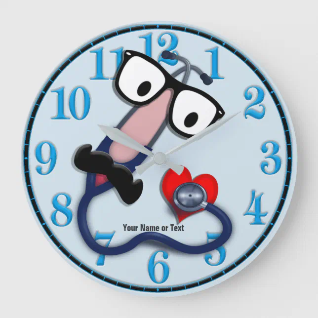 Funny Medical Clock Changeable Background Color | Zazzle