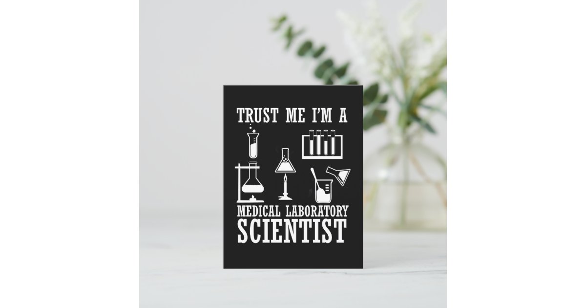 Funny medical lab tech scientist humor laboratory postcard | Zazzle