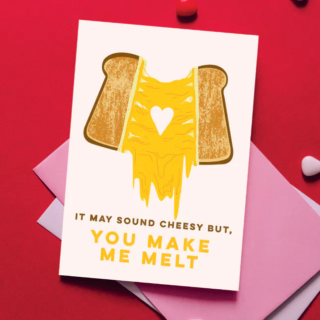 Funny Melting Grilled Cheese Greeting Card | Zazzle