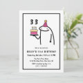 Funny Meme Simple Black & White 33rd Birthday Invitation | Zazzle