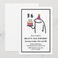 Funny Meme Simple Black & White 36th Birthday Invitation | Zazzle