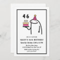 Funny Meme Simple Black & White 46th Birthday Invitation | Zazzle