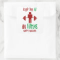 Funny Merry Christmas Fitmas Pun Trainer Square Sticker | Zazzle