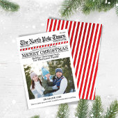 Funny Merry Christmas One Photo North Pole News Holiday Card | Zazzle