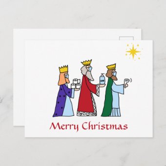 Funny Merry Christmas Three Kings Greeting Holiday Postcard | Zazzle