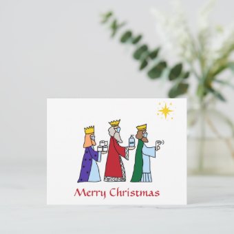 Funny Merry Christmas Three Kings Greeting Holiday Postcard | Zazzle