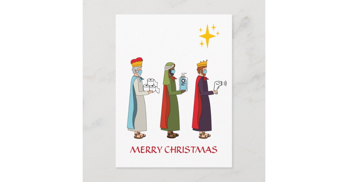 Funny Merry Christmas Three Kings Greeting Postcard | Zazzle