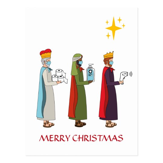 Funny Merry Christmas Three Kings Greeting Postcard | Zazzle.com
