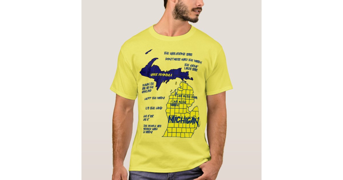 Funny Michigan map design T-Shirt | Zazzle