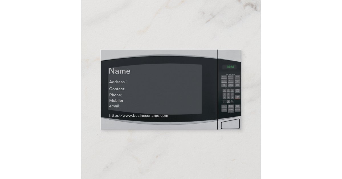 Funny microwave oven Business Card | Zazzle