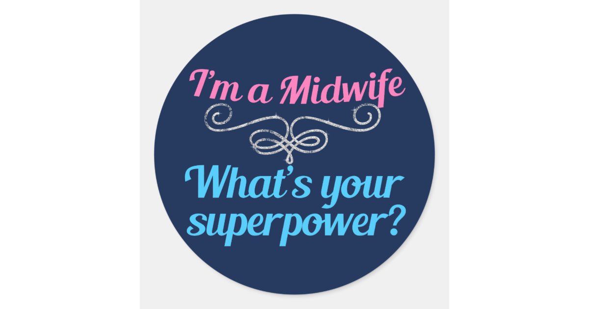 Funny Midwife Superhero Classic Round Sticker | Zazzle
