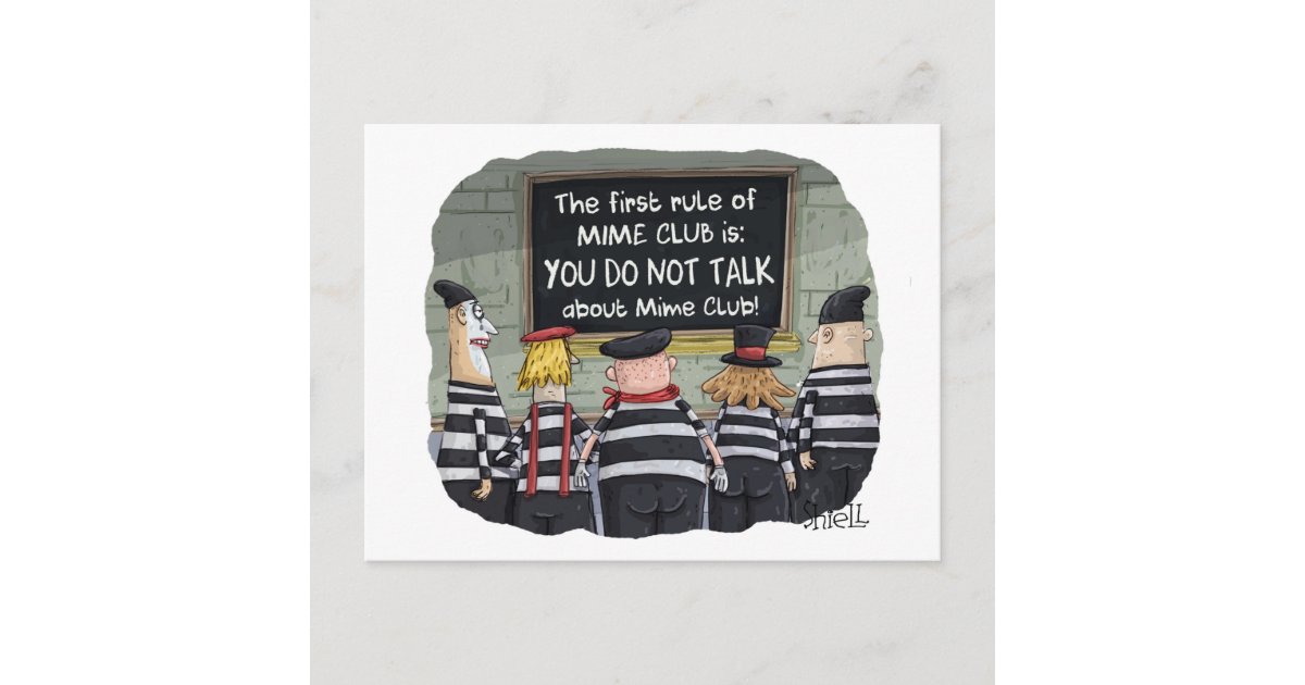 Funny Mime Club Postcard | Zazzle