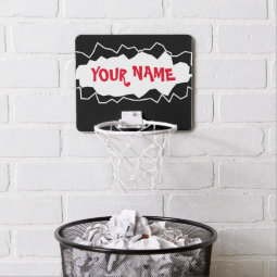 Funny mini basketball hoop with custom name | Zazzle