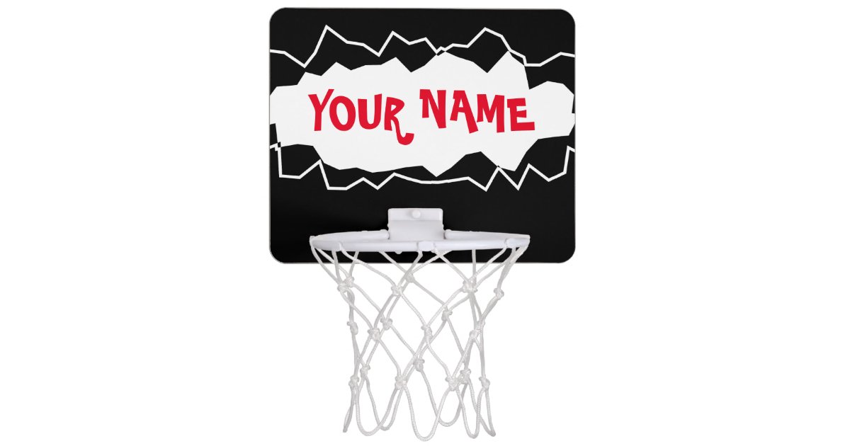 Funny mini basketball hoop with custom name | Zazzle