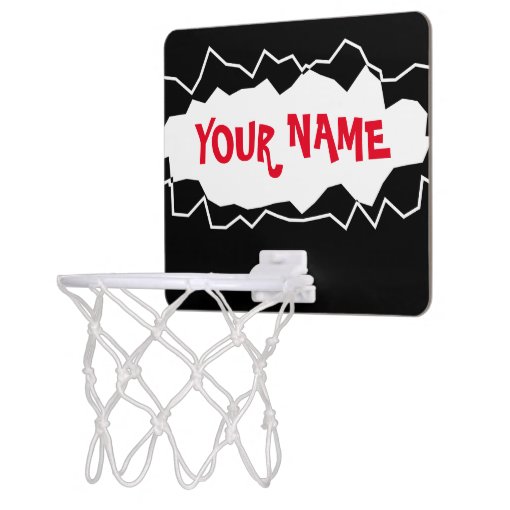 Funny mini basketball hoop with custom name | Zazzle