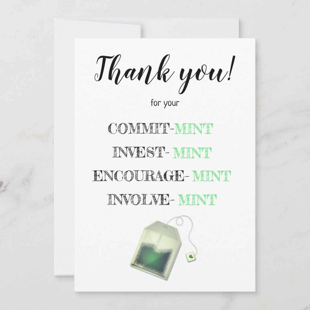 funny mint employee birthday/appreciation thank you card | Zazzle