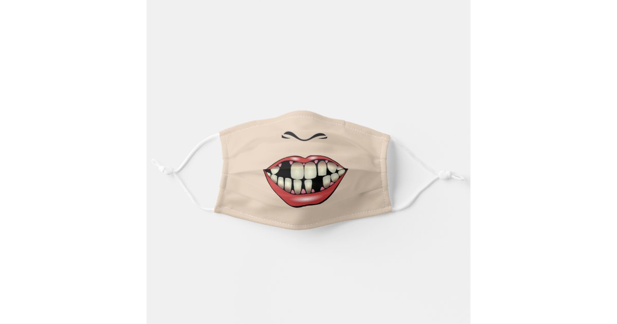 Funny Missing Teeth face mask | Zazzle