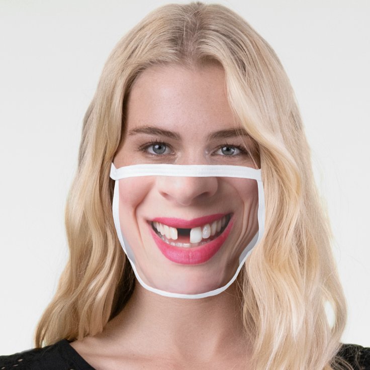 Funny Missing Tooth Face Mask | Zazzle