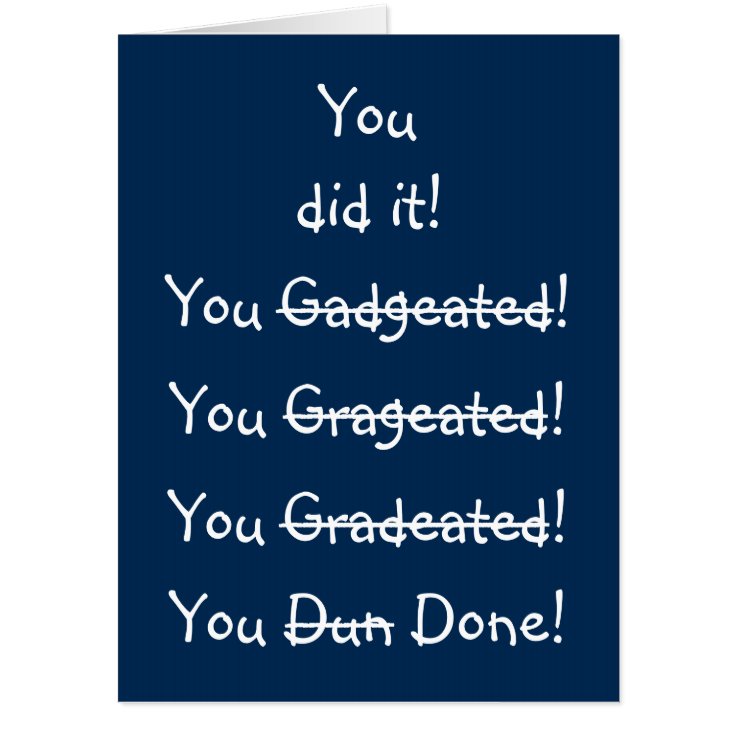 Funny Misspelling Graduation Congratulations Jumbo Card | Zazzle