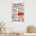 Funny Modern Christmas Rules Poster Sign | Zazzle