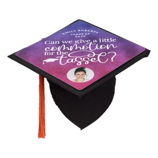 Funny Modern Colorful Gradient Photo Class Of Graduation Cap Topper ...