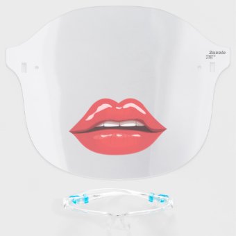 Funny Modern Cute Big Red Lips Face Shield | Zazzle