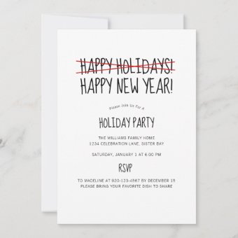 Funny Modern Late Holiday Party Invitation | Zazzle