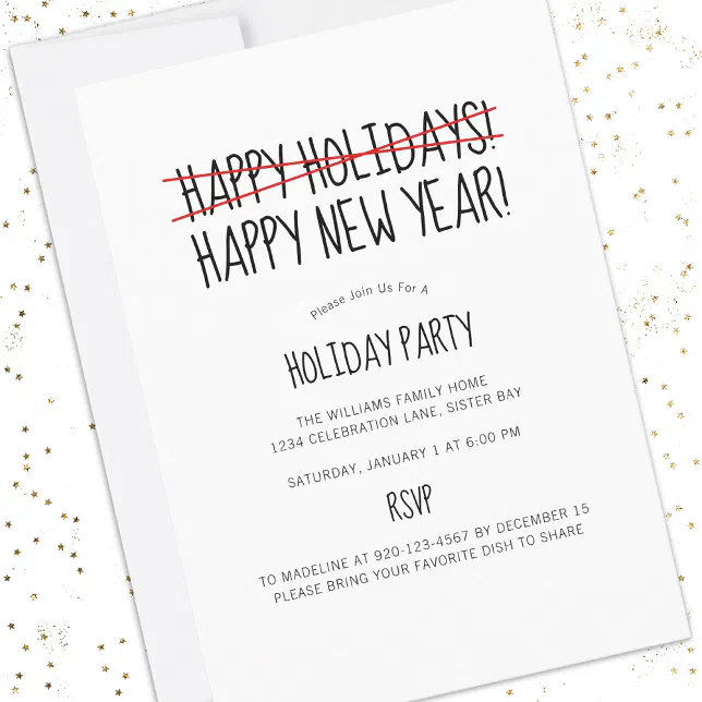 Funny Modern Late Holiday Party Invitation | Zazzle