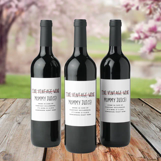 Funny Modern Mom Wine Label | Zazzle