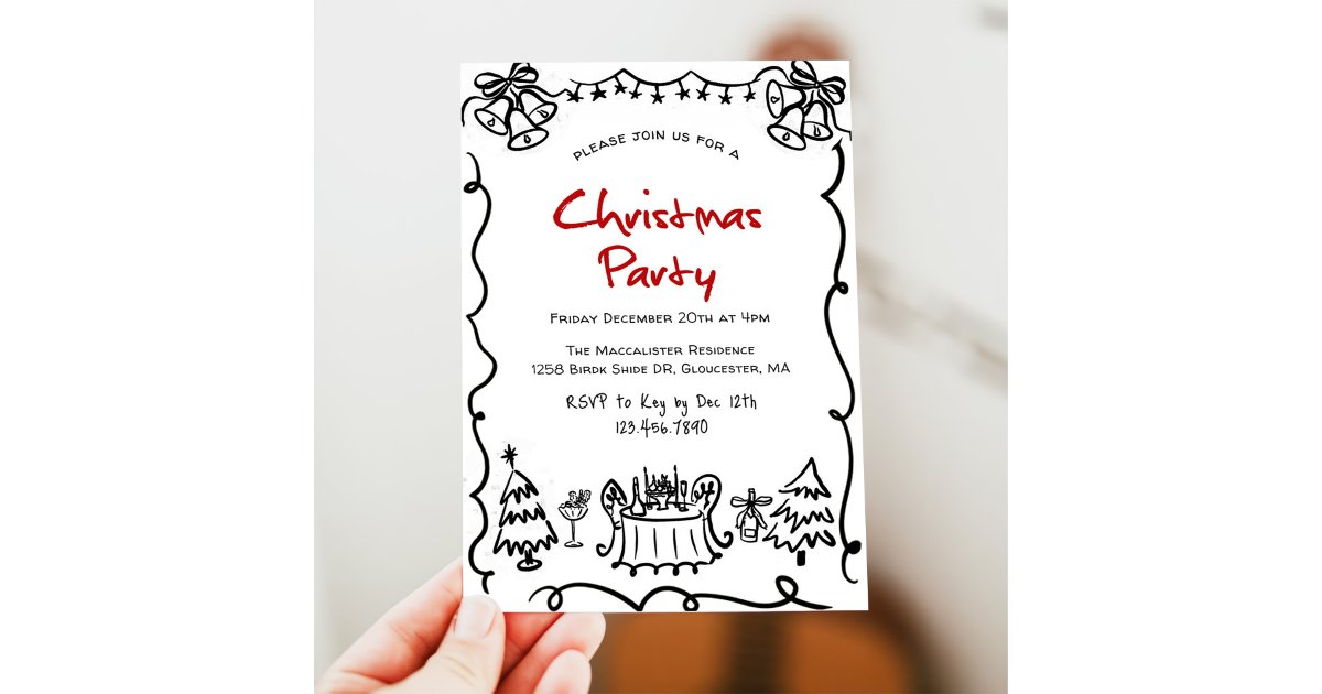 Funny Modern Simple Christmas Party Invitation | Zazzle