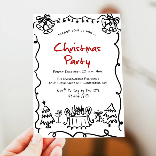 Funny Modern Simple Christmas Party Invitation | Zazzle