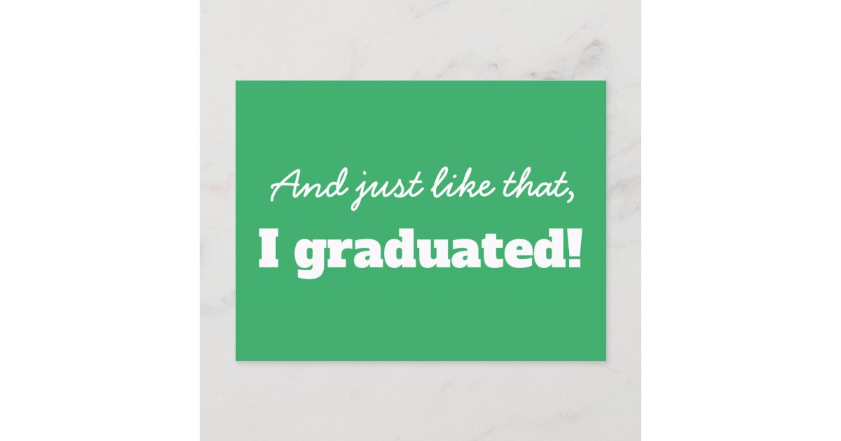 Funny Modern Typography Graduation Thank You Postcard | Zazzle