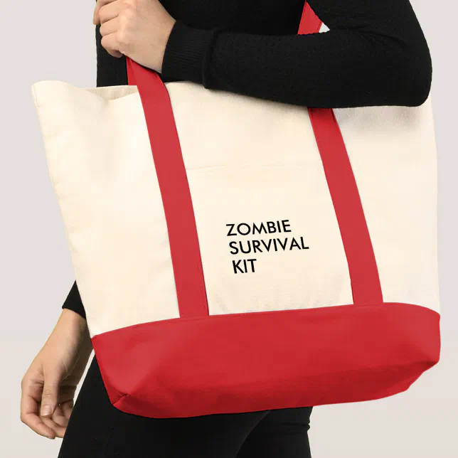 Funny Modern Typography Minimalist Large Tote Bag | Zazzle