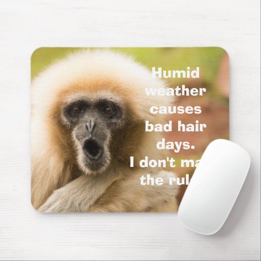 Funny Monkey Bad Hair Day Mouse Pad | Zazzle