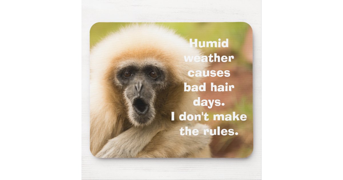 Funny Monkey Bad Hair Day Mouse Pad | Zazzle