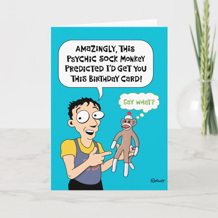 Funny Monkey Birthday Card | Zazzle