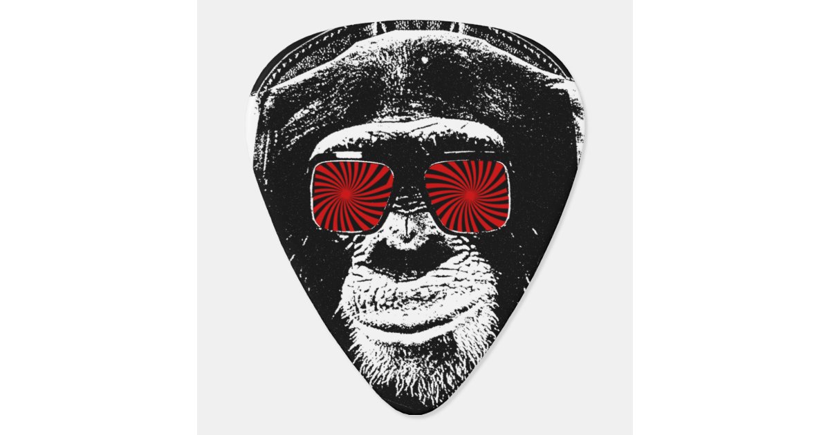 Funny monkey guitar pick | Zazzle