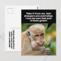 Funny Monkey With a Bad Hair Cut-Shelter In Place Postcard | Zazzle