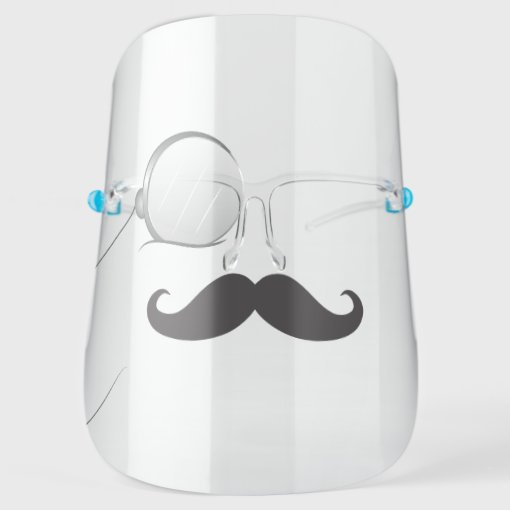 Funny Monocle Glasses Moustache Mustache Disguise Face Shield | Zazzle
