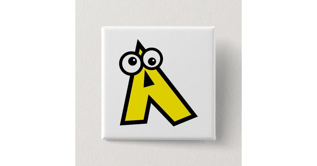 Funny Monogram Letter A Button | Zazzle
