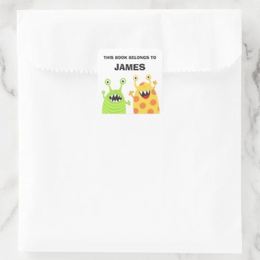 Funny monsters bookplates book stickers for kids | Zazzle