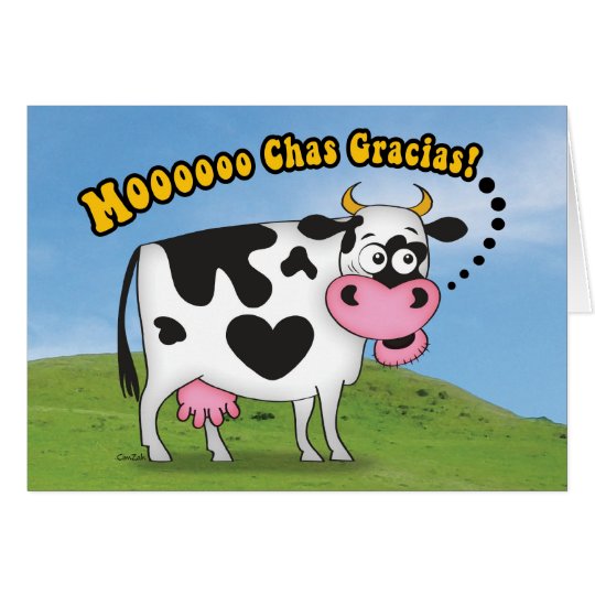 Funny MooooChas Gracias Cow Thank You Card | Zazzle.com