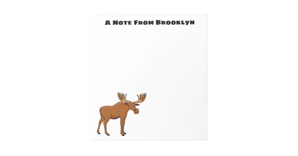 Funny moose cartoon illustration notepad | Zazzle