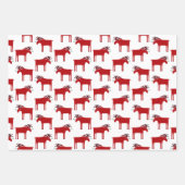Funny Moose Holiday Red and White Wrapping Paper Sheets | Zazzle