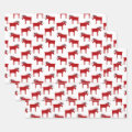 Funny Moose Holiday Red and White Wrapping Paper Sheets | Zazzle