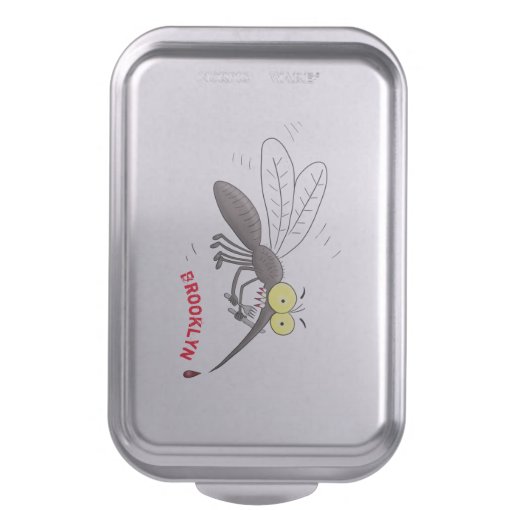 Funny mosquito insect cartoon illustration cake pan | Zazzle